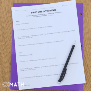First Jobs Interview Activity - CKMath®