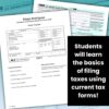 Filing Federal Income Tax Financial Literacy Unit - Using W-2s and Form ...