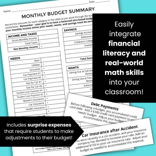 Creating a Budget Project for High School - Real World Financial ...