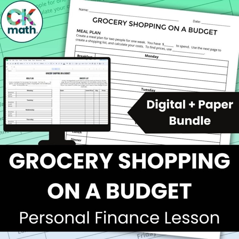 Grocery Shopping on a Budget Personal Finance Activity - Digital ...