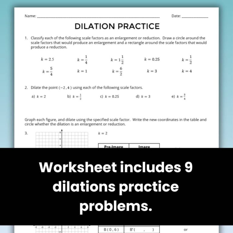 Dilations Practice Worksheet - Practice Dilations on the Coordinate ...