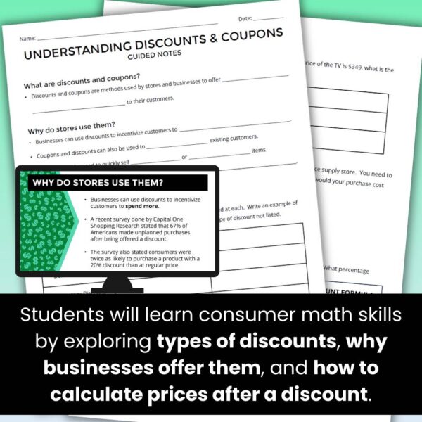 Understanding Discounts & Coupons - Consumer Math & Financial Literacy ...