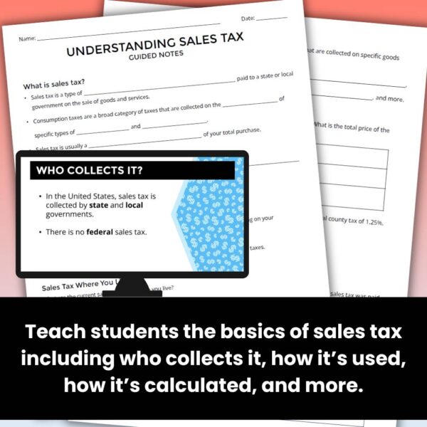 Understanding Sales Tax Lesson - Consumer Math Lesson and Practice ...